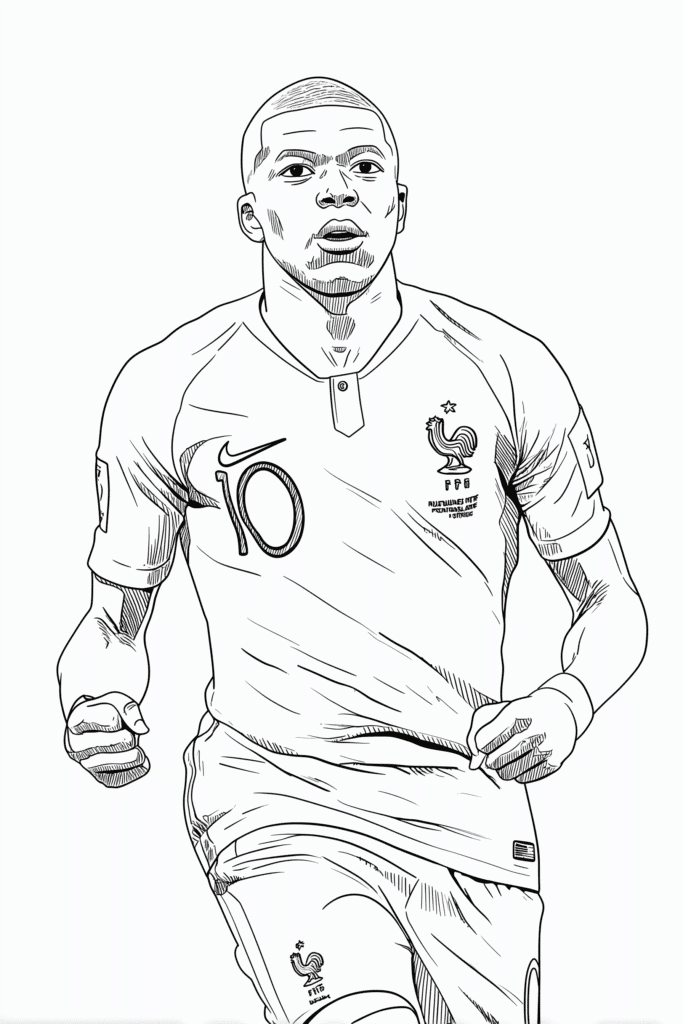 Kylian Mbappe - Colouring book for children