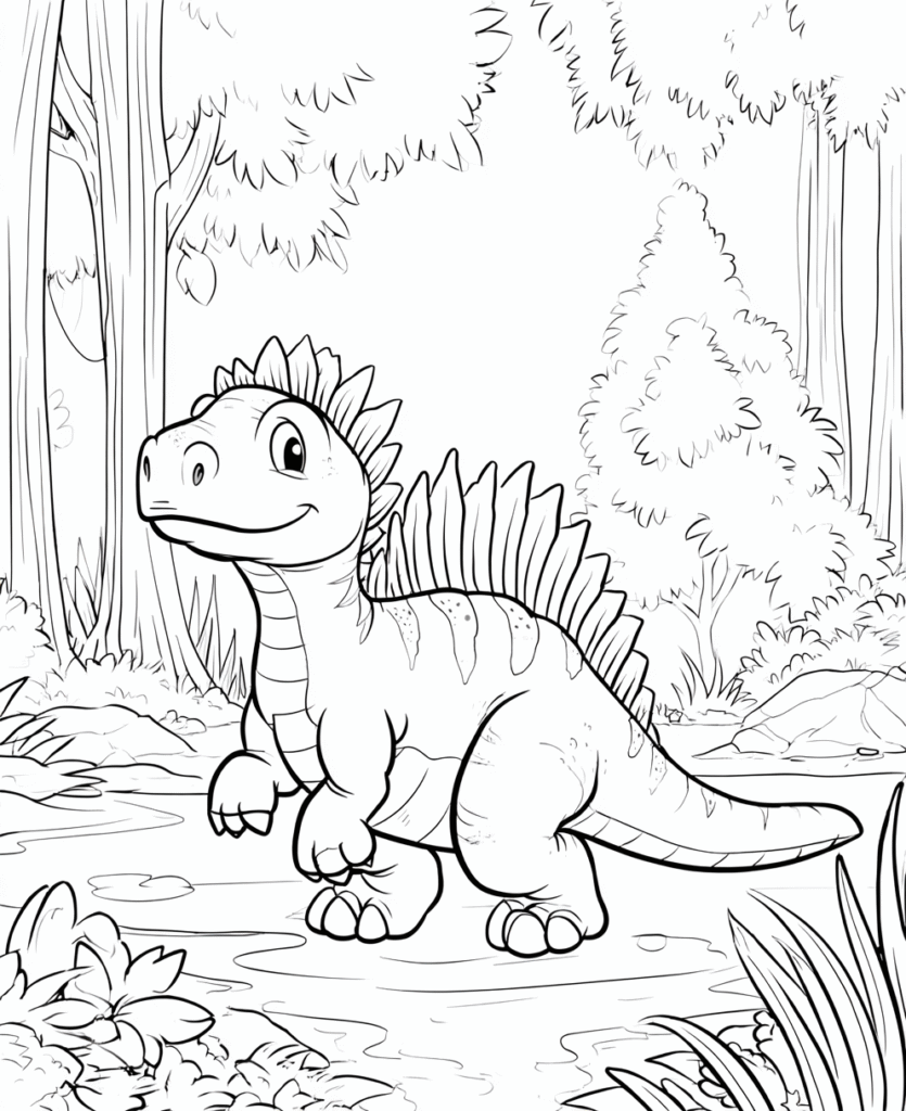 Spinosaurus dinosaur - Colouring pages for children
