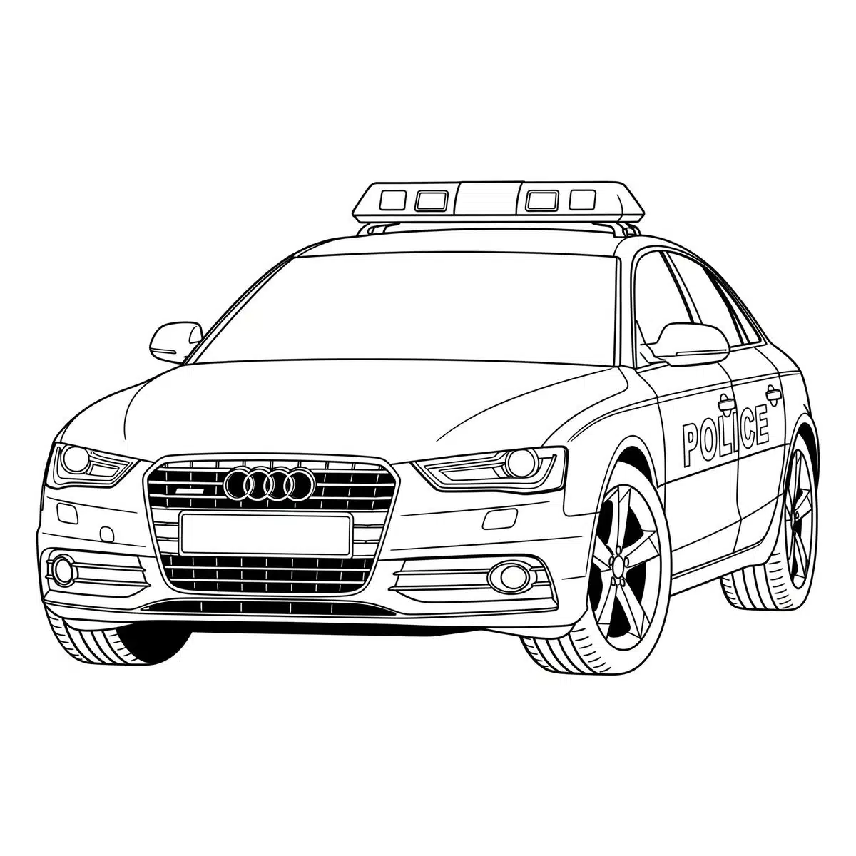 Audi Police Car - Colouring Book for Children