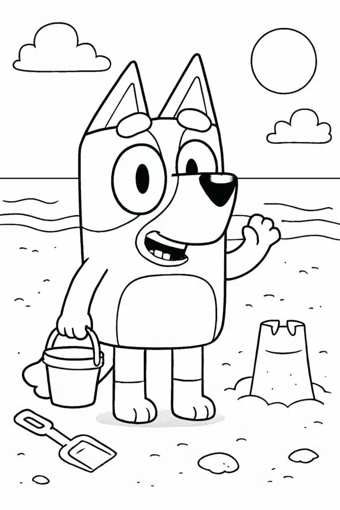 Bluey at the Sandpit - Colouring Book for Children
