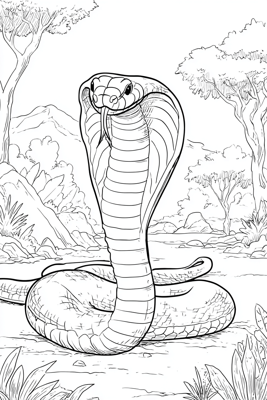 Cobra snake - Colouring book for children