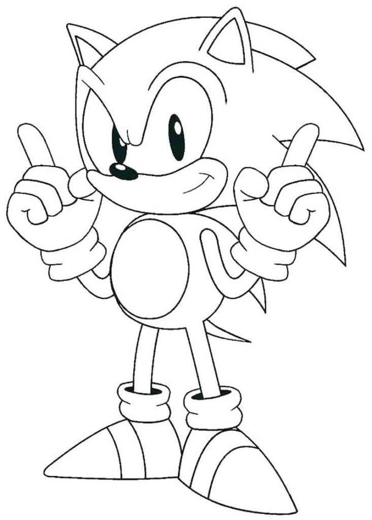 Hedgehog Sonic with Pointers - Colouring Book for Children