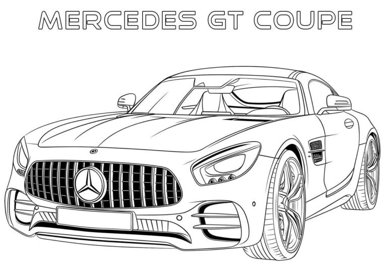 Mercedes GT Coupe Colouring Pages for Kids