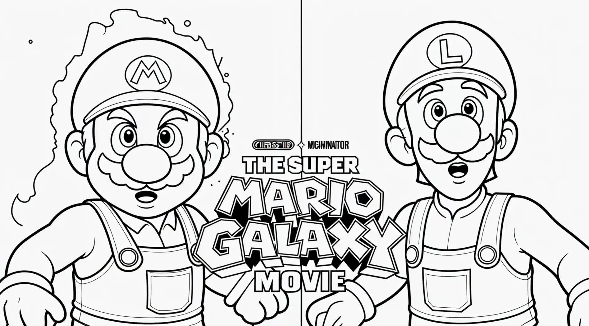 Super Mario a Luigi galaxy movie – pobarvanke za otroke